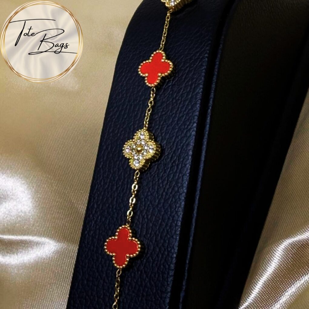 Pulsera TREBOL RED & STRASS – Tote Bags Argentina